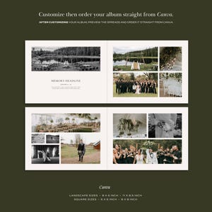 DIY Photo Album Canva Template: Personalized Coffee Table Book (11x8.5 ...