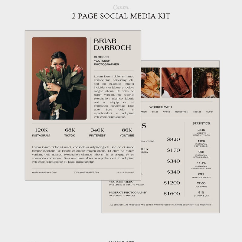Media Kit Template - Etsy