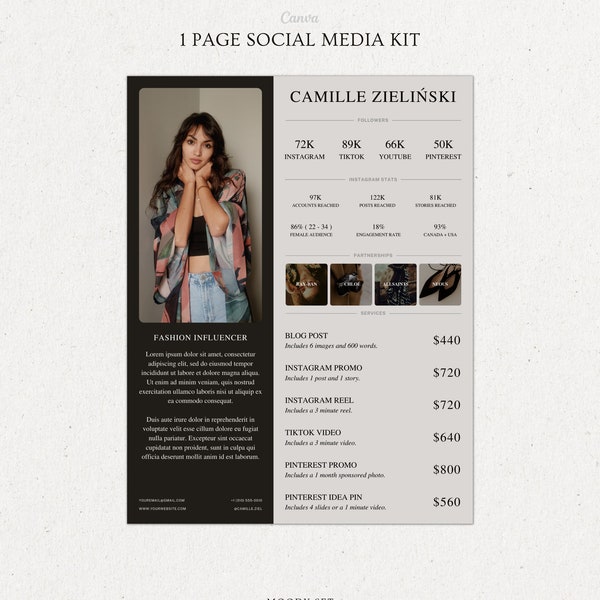 Tiktok Rate Sheet Template - Etsy