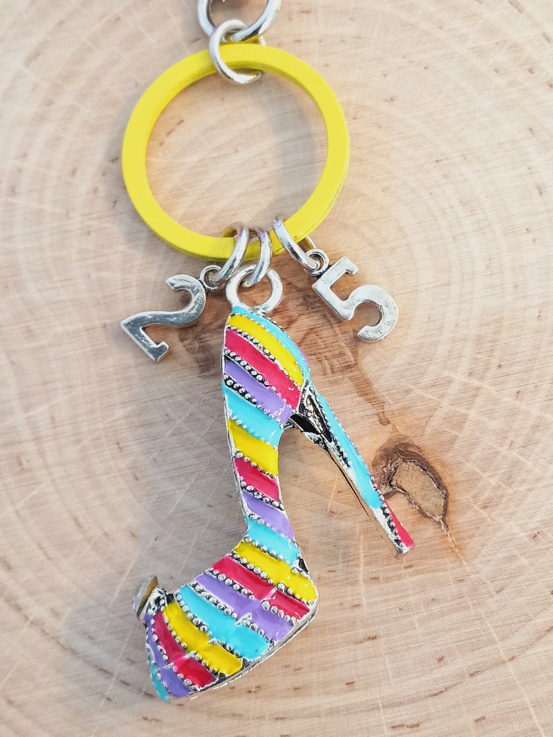 Large Colorful High Heel Keychain, Celebration Key Chain, Personalized ...