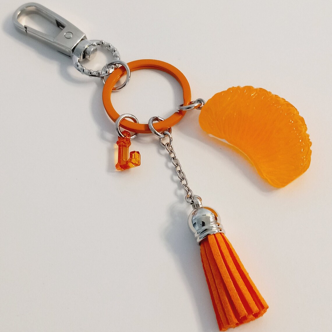 Fun 3D Orange Slice Keychain, Adorable Clementine Key Ring, Citrus ...