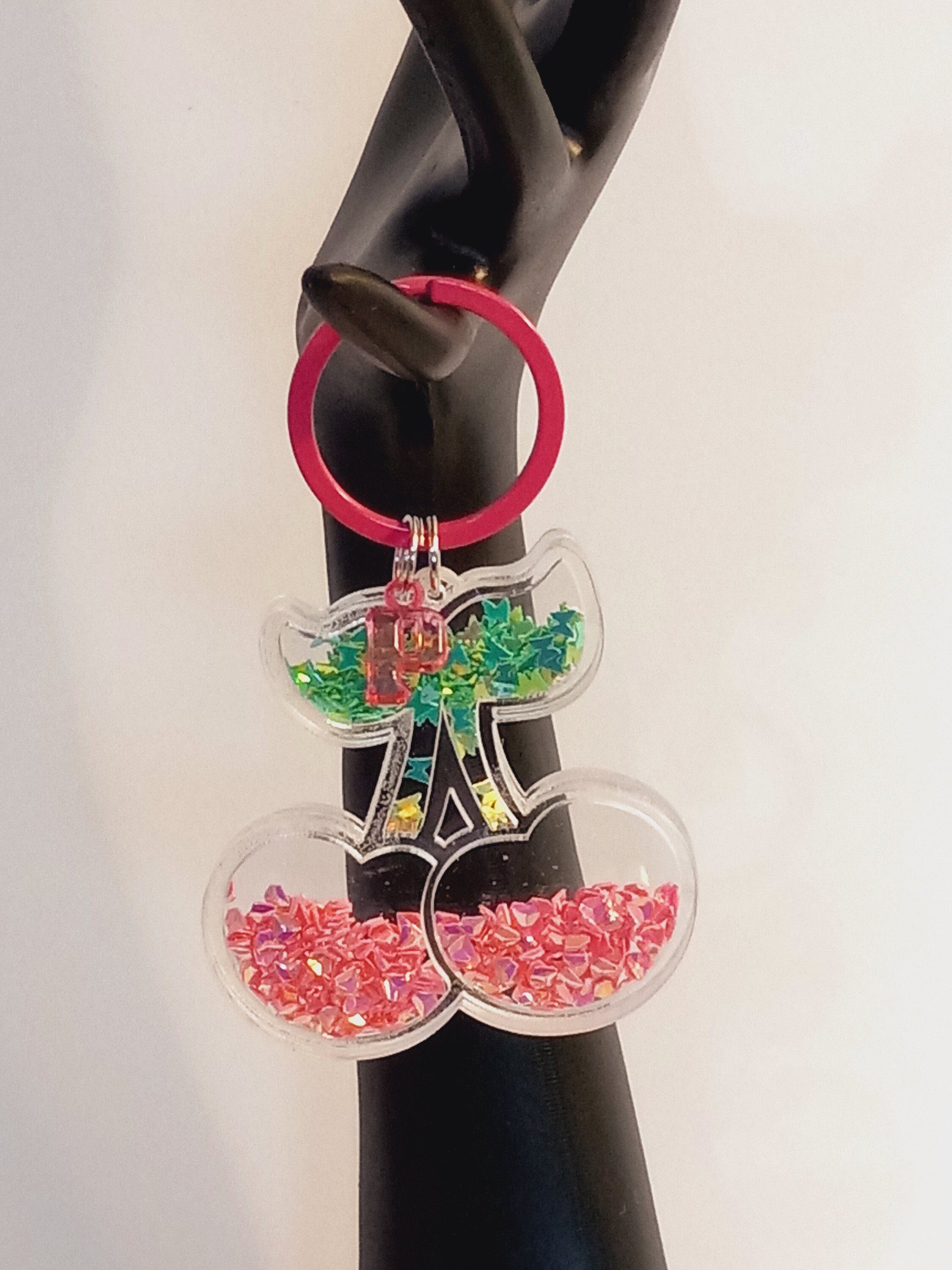 Personalized Pink Cherry Keychain, Extra Large Cherry, Resin, Cherry ...