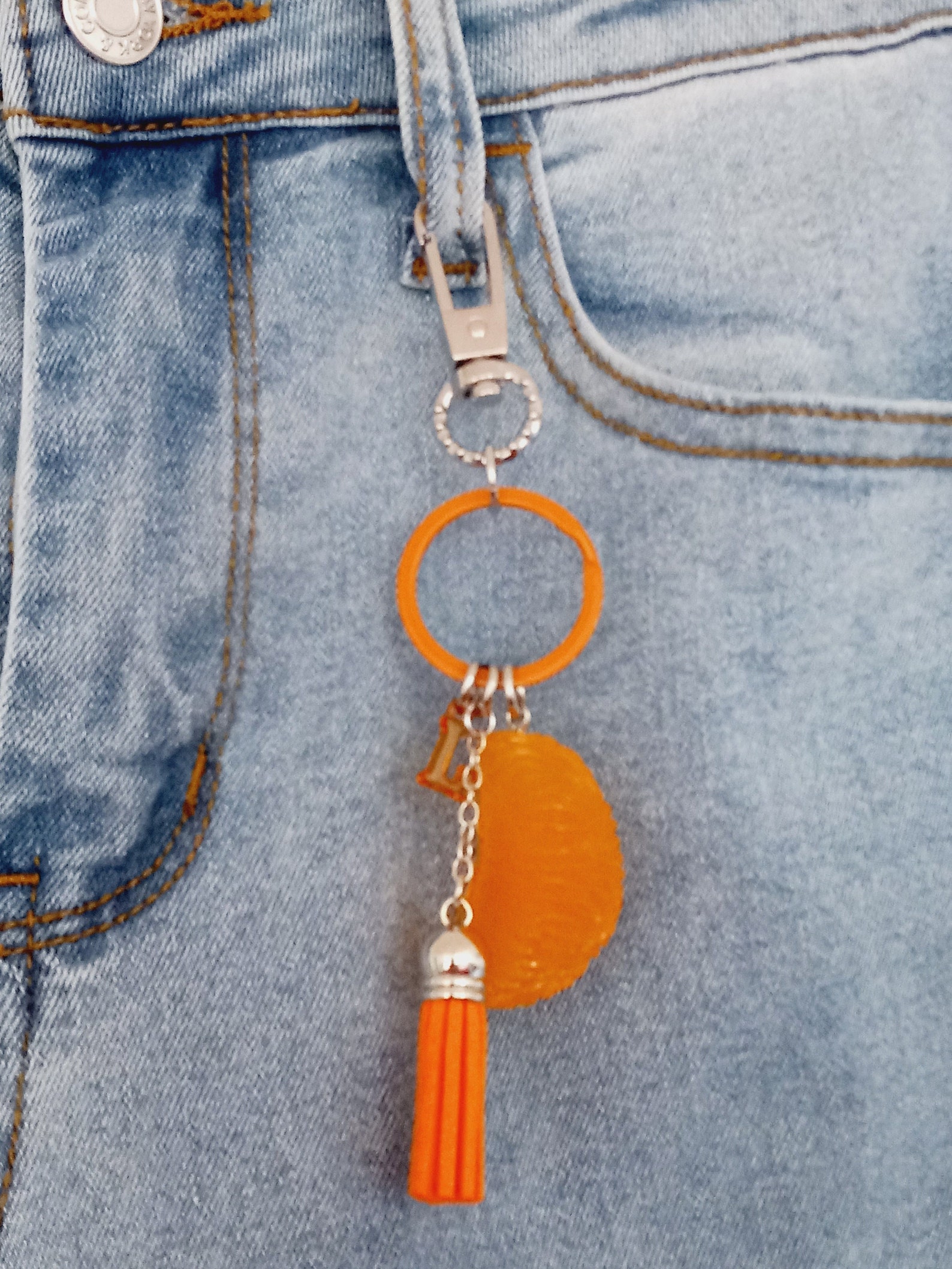 Fun 3D Orange Slice Keychain, Adorable Clementine Key Ring, Citrus ...