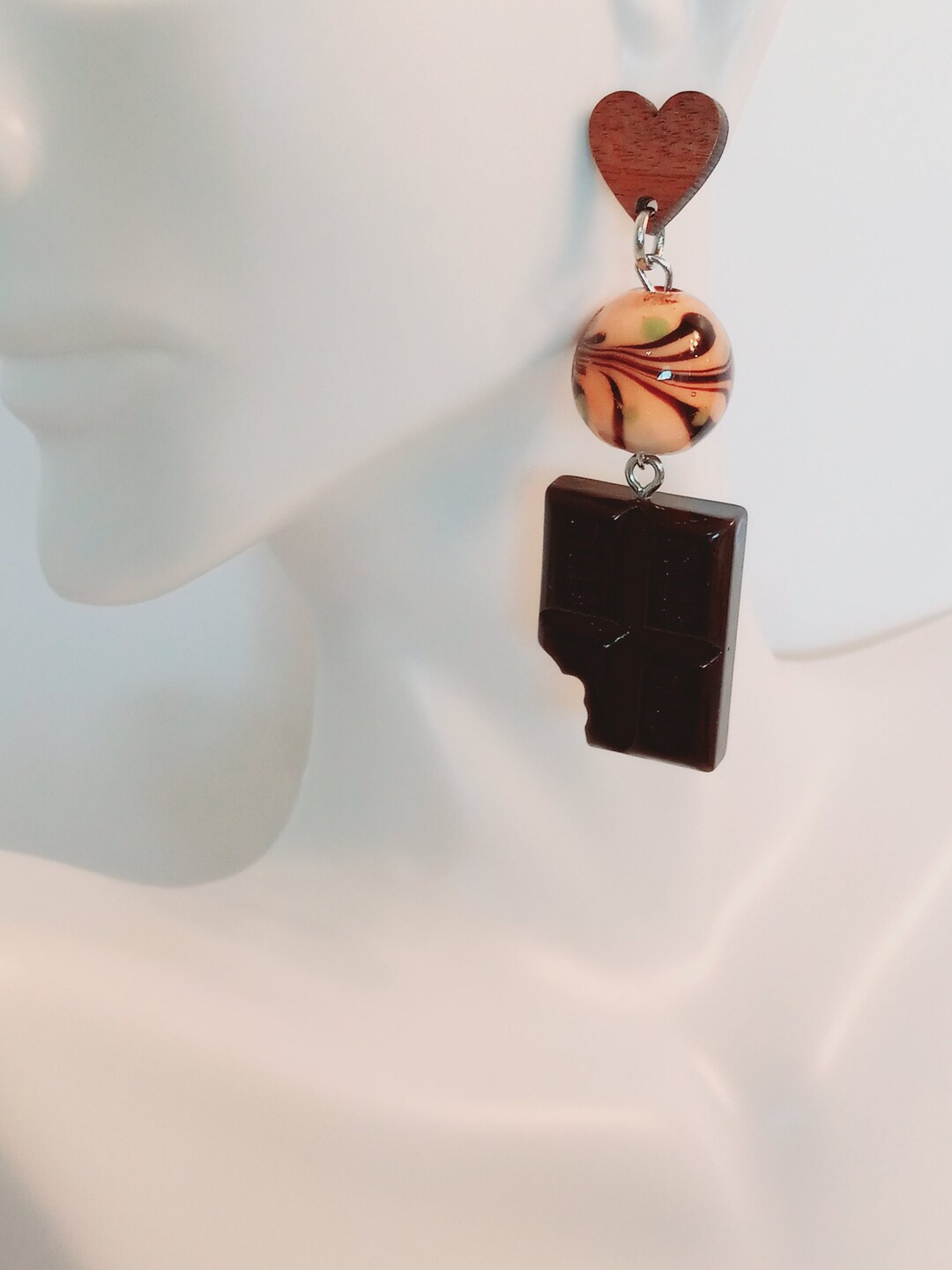 Beautiful Chocolate Bar Earrings, Milk Chocolate, Fun Chocolate Mint ...