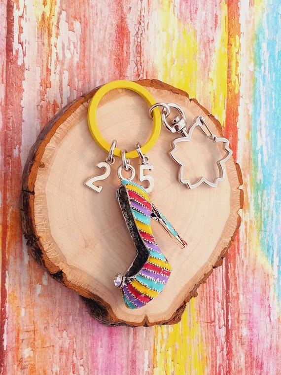Large Colorful High Heel Keychain Celebration Key Chain Cute - Etsy