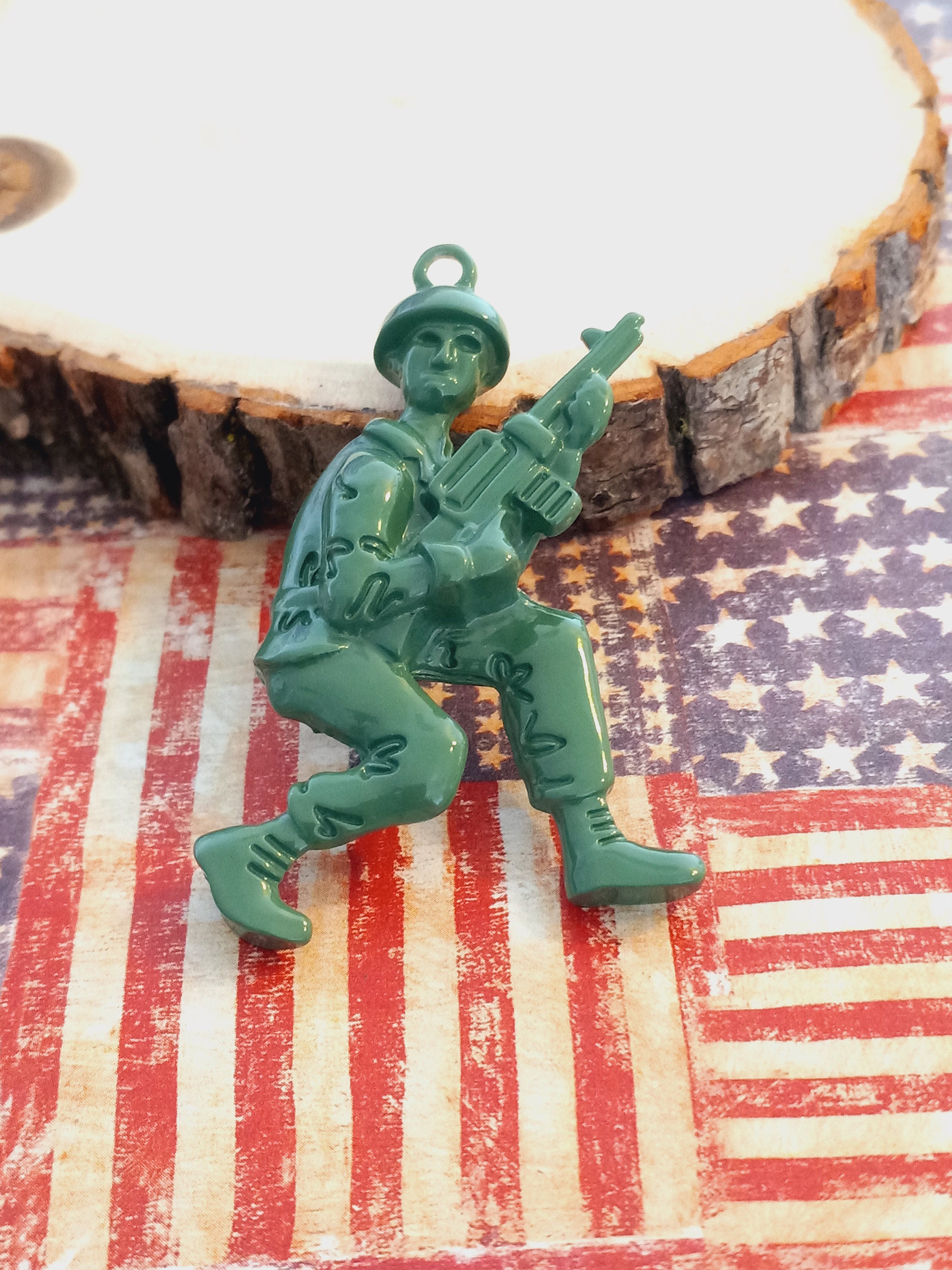 Green Soldier Pendant Set Camouflage Toy Soldier Necklace - Etsy