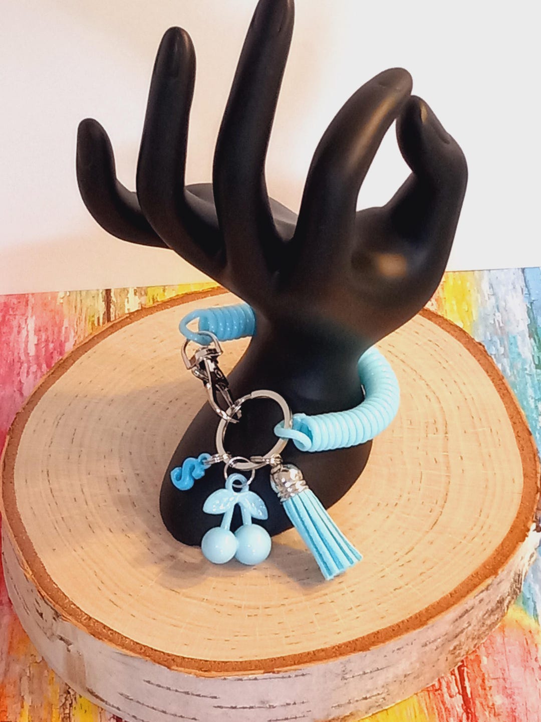 Personalized 3D Cherry Coil Keychain, Large, Acrylic - Etsy