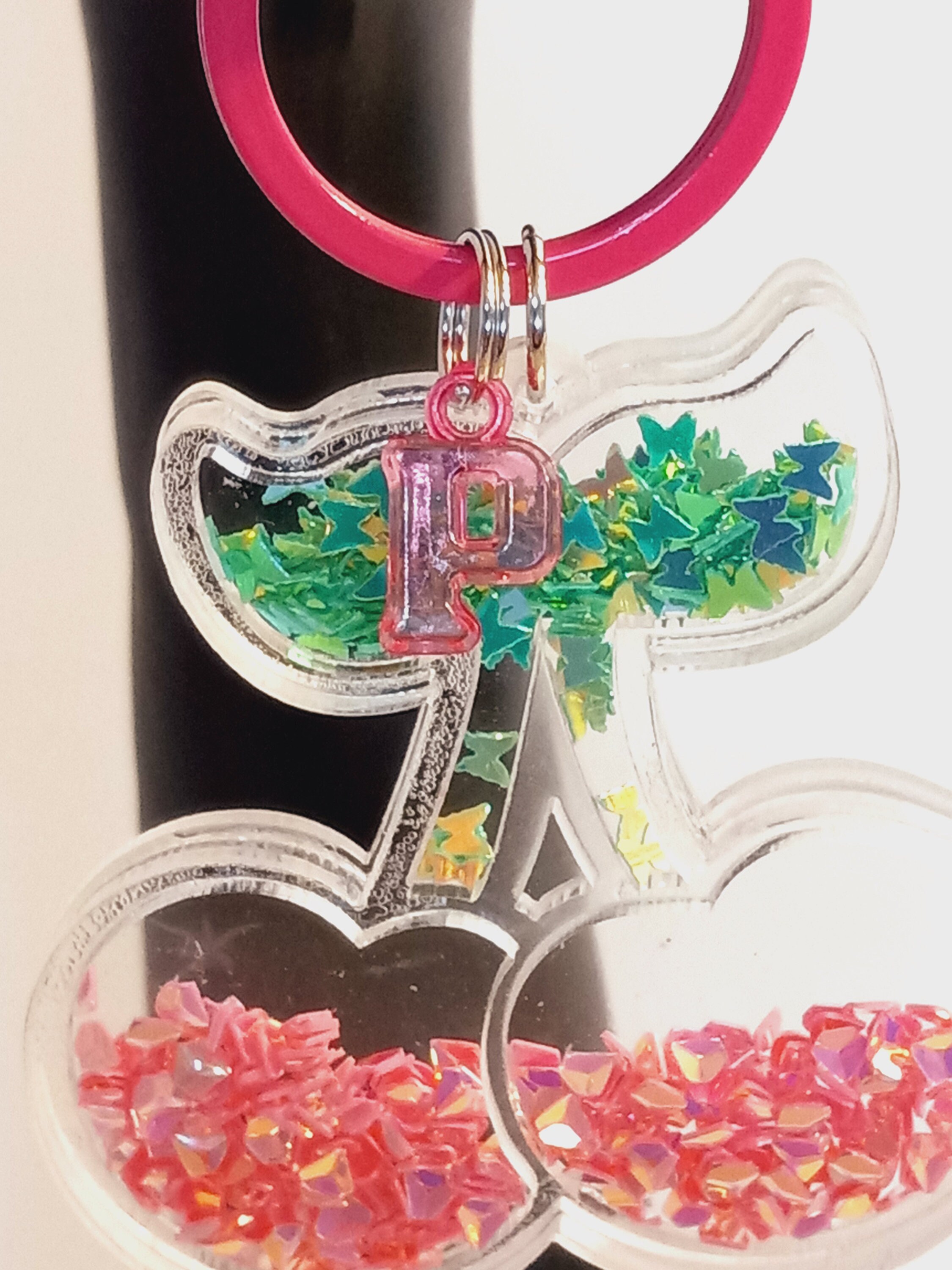 Personalized Pink Cherry Keychain, Extra Large Cherry, Resin, Cherry ...