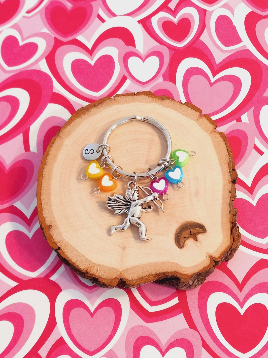 Personalized Cupid Heart Keychain, Colorful, Zinc Alloy - Etsy