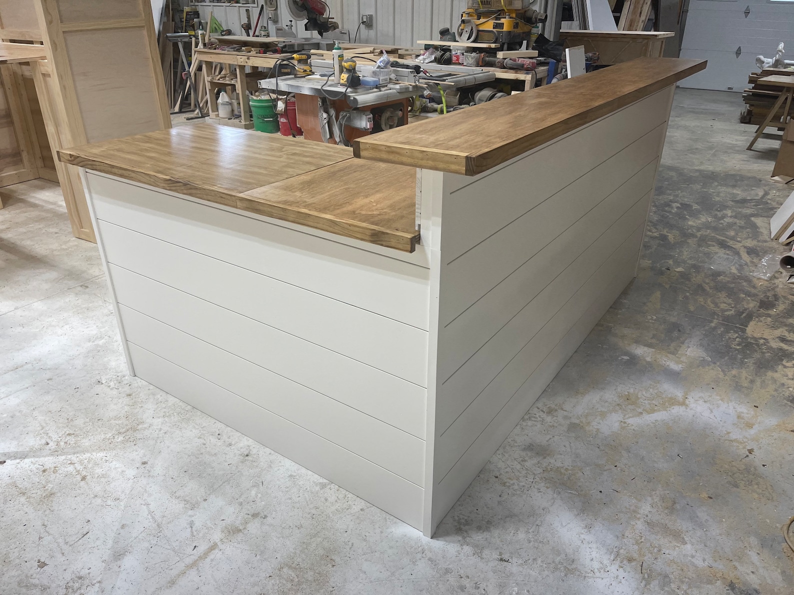 Rustic Industrial Reception Desk With Metal Edging and Slab 2nd Tier - Etsy