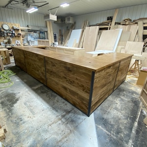 Rustic My Cell is 7636398082 Reclaimed Retail Counter Reception Desk ...