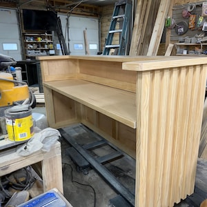 Wider Slat Board Front Reception Desk Retail Counter 4 Options for ...