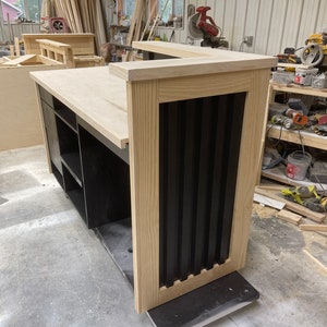 Wider Slat Board Front Reception Desk Retail Counter 4 Options for ...