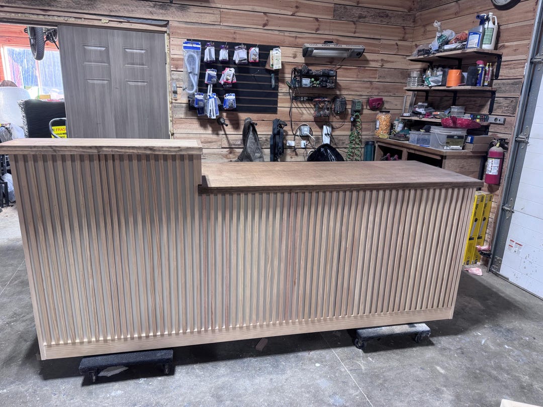 Modern Thin Slat Retail Cash Wrap, Can Be White, Black, or Natural ...