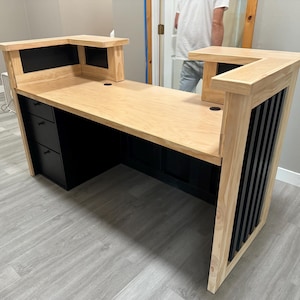 Wider Slat Board Front Reception Desk Retail Counter 4 Options for ...