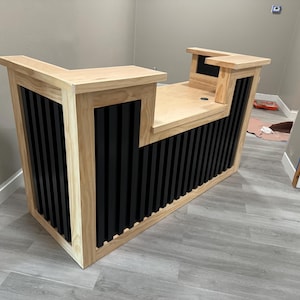 Wider Slat Board Front Reception Desk Retail Counter 4 Options for ...