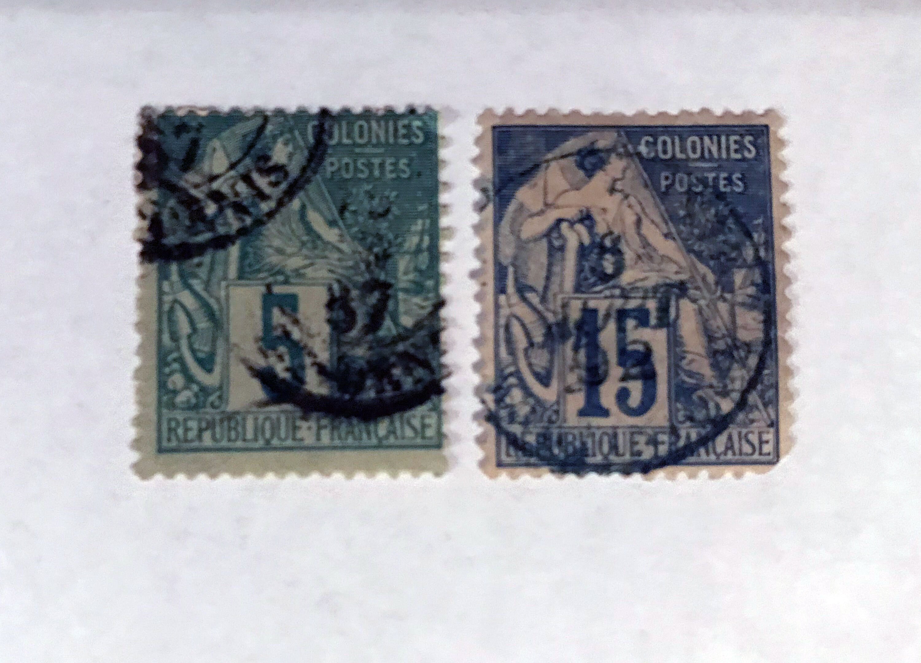 Early French Colonial Issue Stamps - Etsy