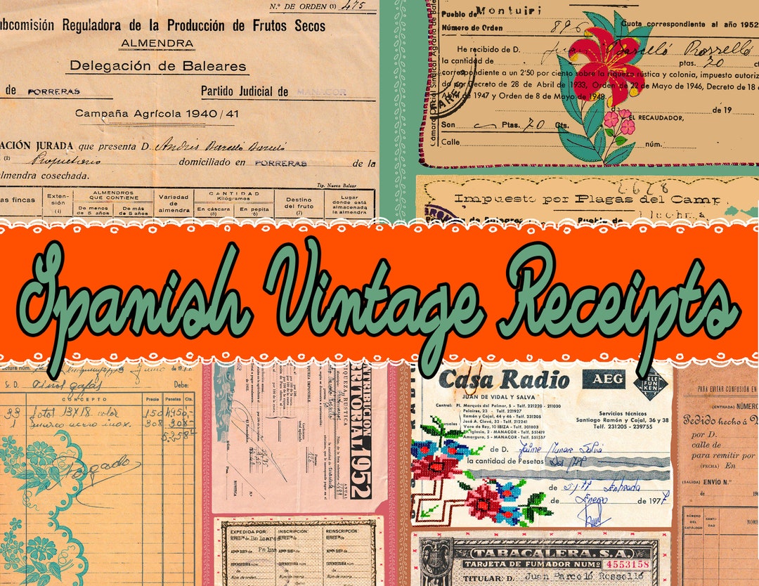 Spanish Vintage Receipts and Ledgers - Etsy