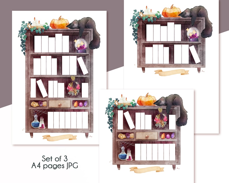 Witchy Bookshelf Reading Log • Halloween Tracker (digital Download) - Etsy