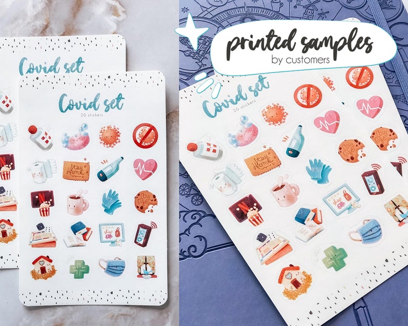 20 Quarantine Printable Stickers • COVID Clipart • Medical Clipart - Etsy