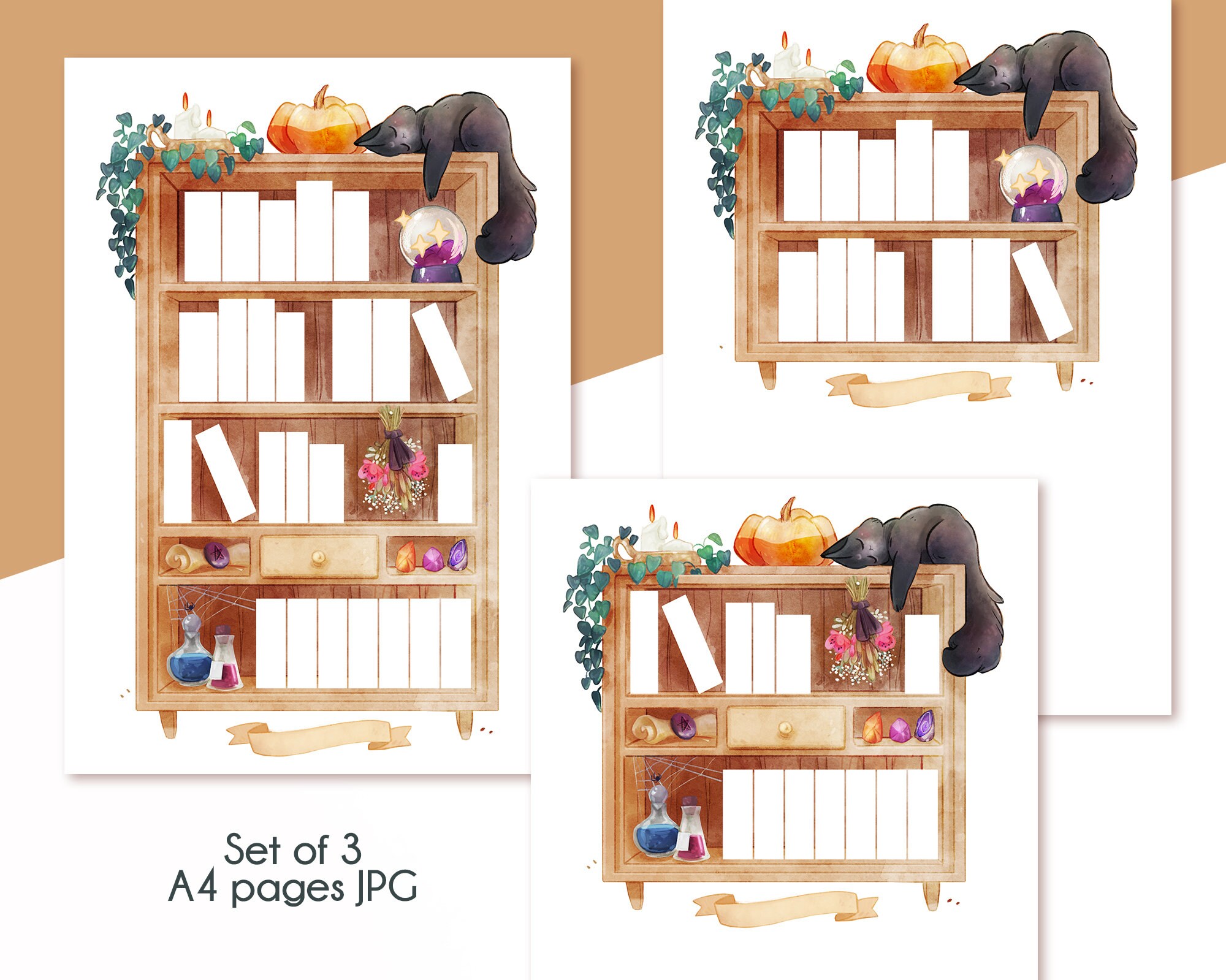 15 Witchy Reading Log Printables Halloween Book Tracker for - Etsy