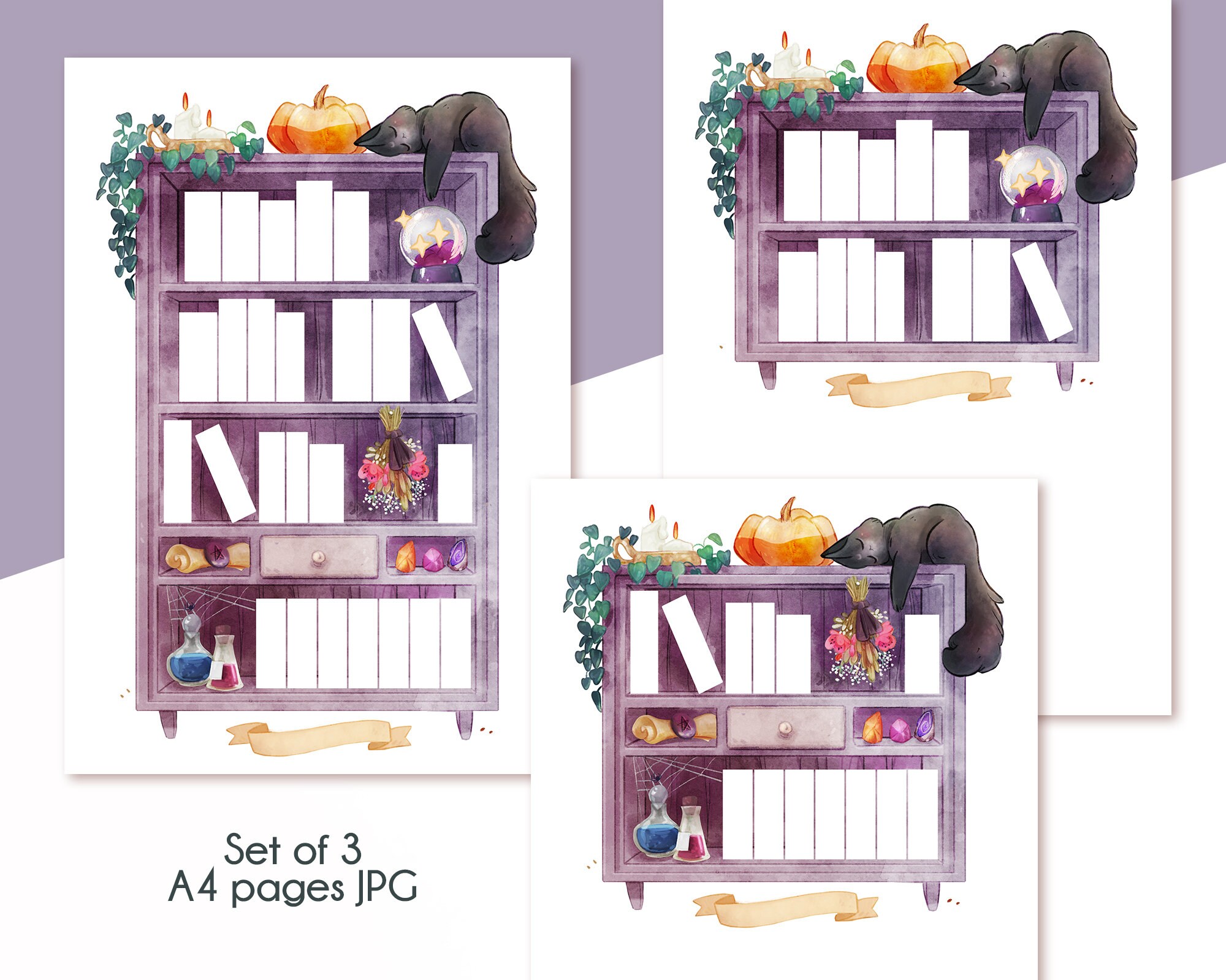 15 Witchy Reading Log Printables Halloween Book Tracker for - Etsy