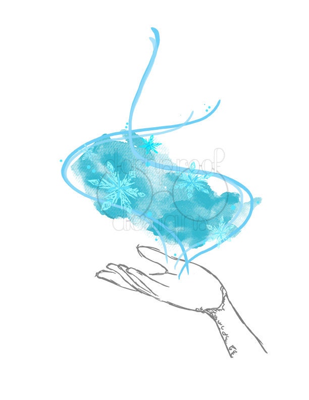 Frozen Princess Queen Elsa Ice Power Watercolour Print - Dorkproof ...