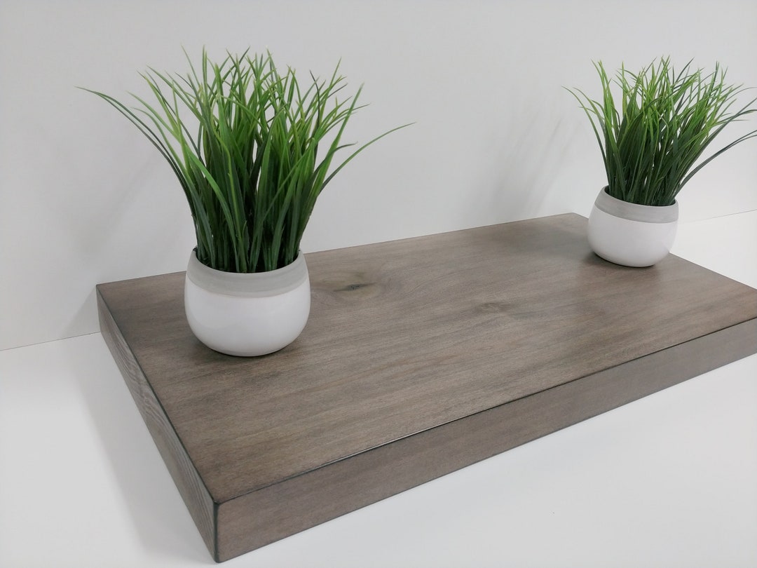 Slate Stone Floating Shelf Solid Wood Heavy Duty Hidden Bracket - Etsy