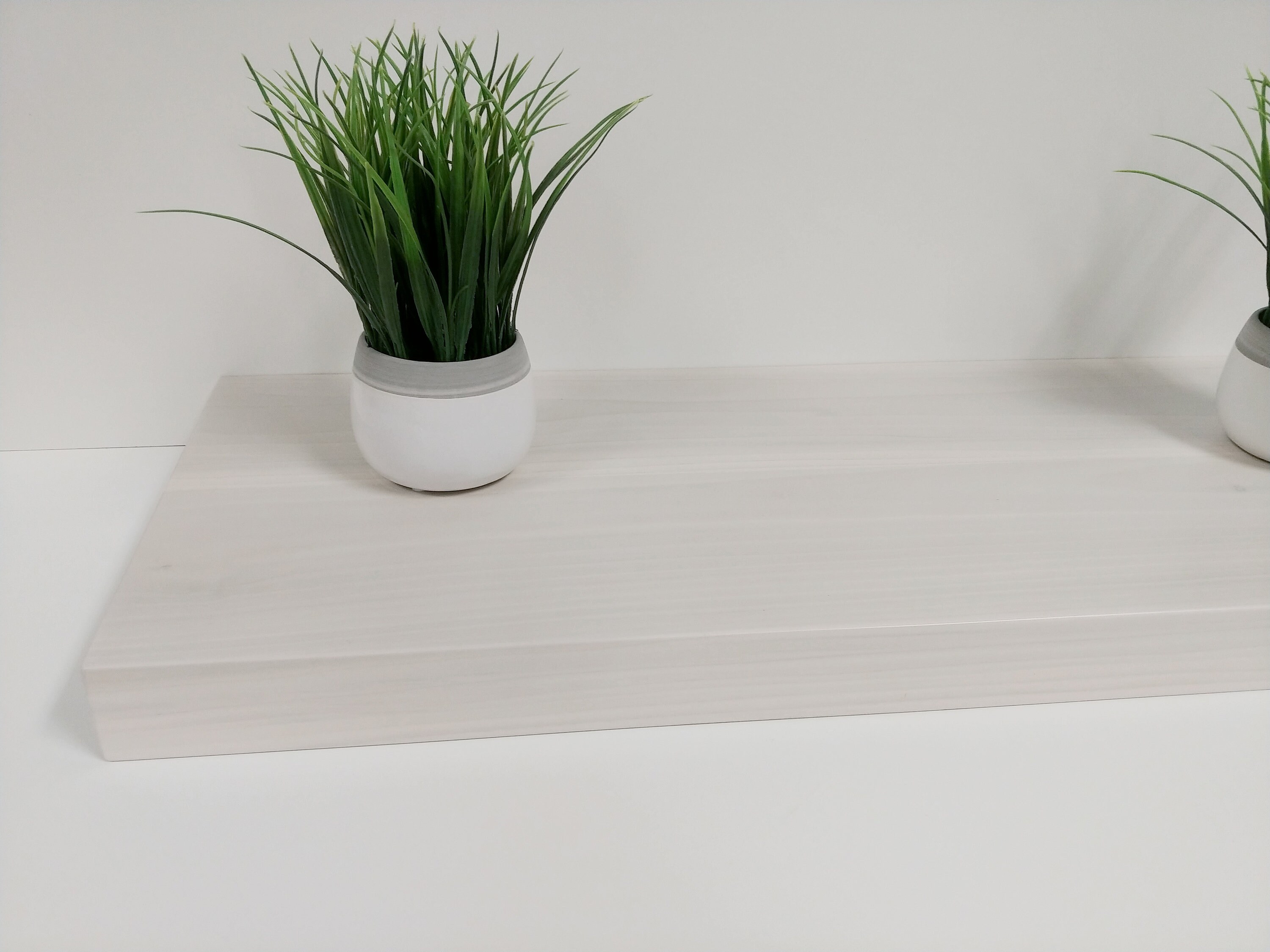 White Wash Floating Shelf Solid Wood Heavy Duty Hidden Bracket - Etsy
