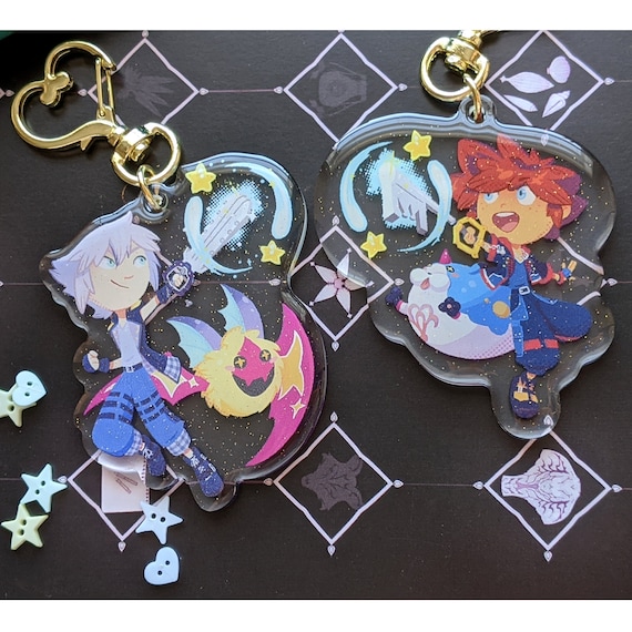 KH Sora & Riku 2.5 Inch Acrylic Glitter Charms | Etsy
