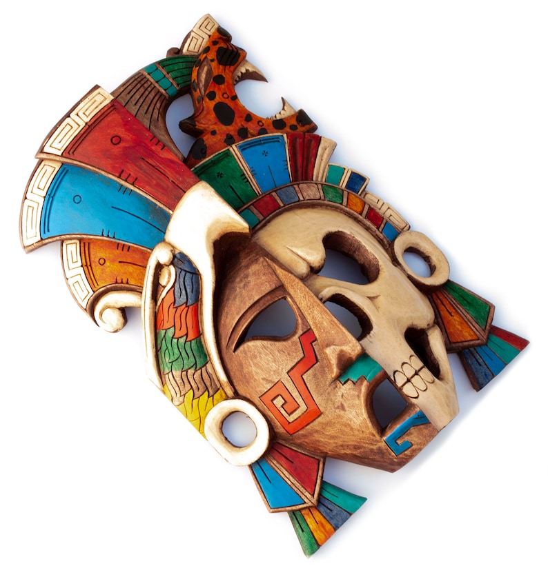 Mayan Mask. Half Skull *premium Craft* - Etsy