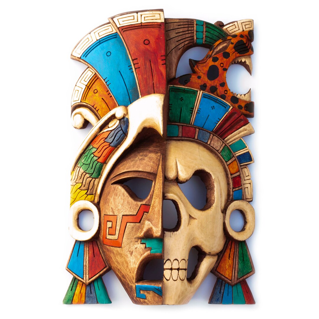 Mayan Mask. Half Skull *premium Craft* - Etsy