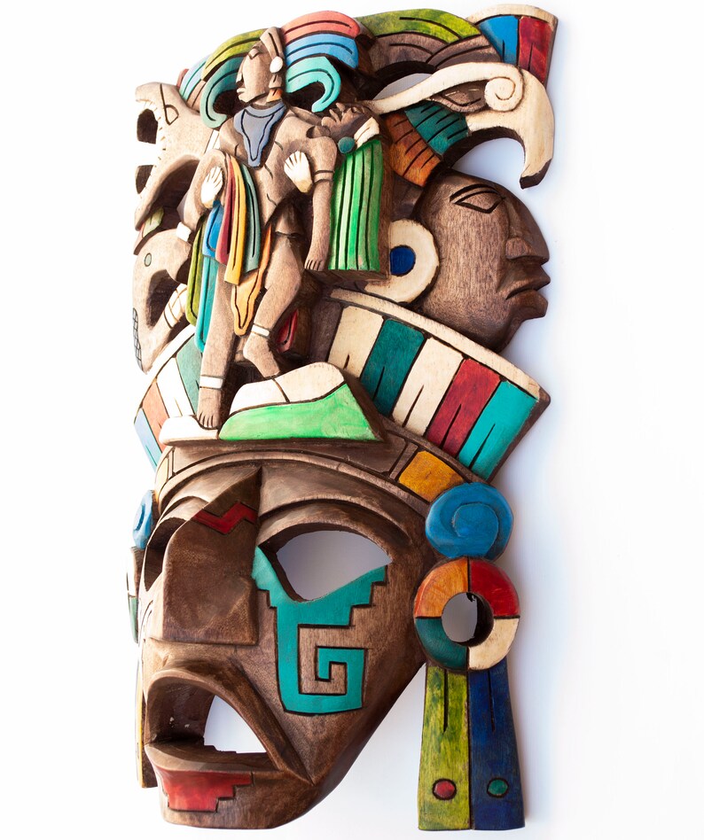Mayan Mask. Halach Uinik; Ruling Warrior Who Led the Sacrifices. - Etsy
