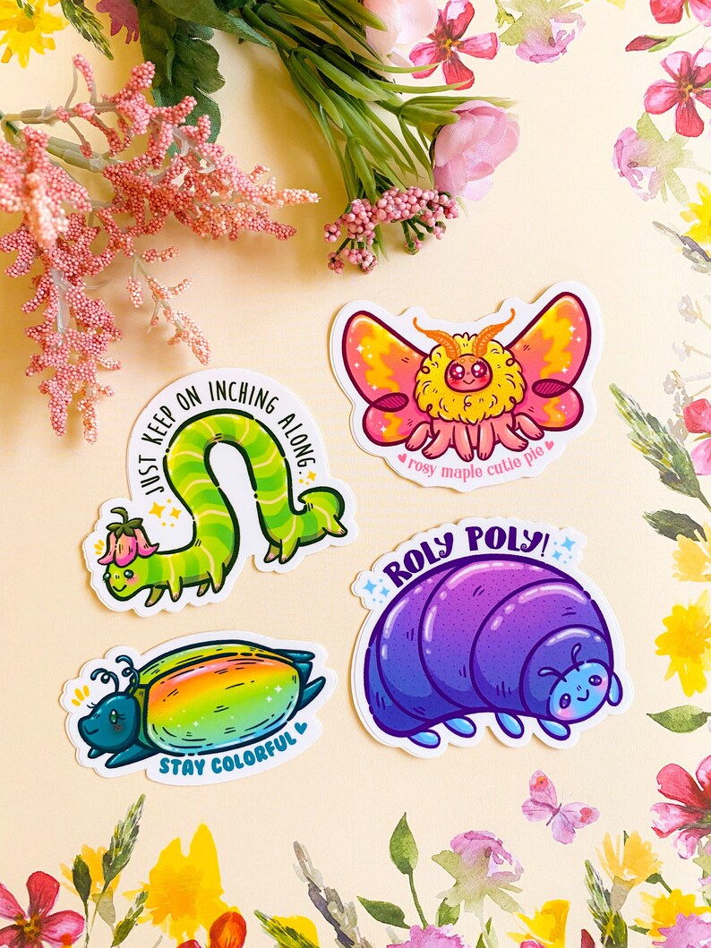 Cute & Inspirational Buggies Vinyl Sticker Pack Insects | Etsy