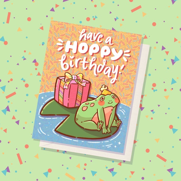 Frog Birthday Card - Etsy