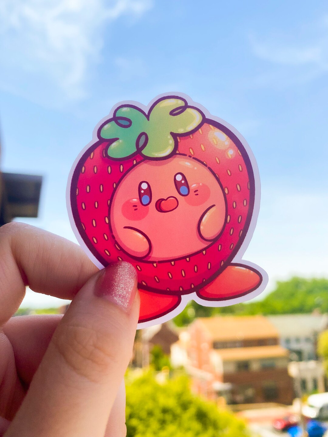Strawberry Kirby Sticker Poyo Kawaii Spring Summer Cottagecore ...