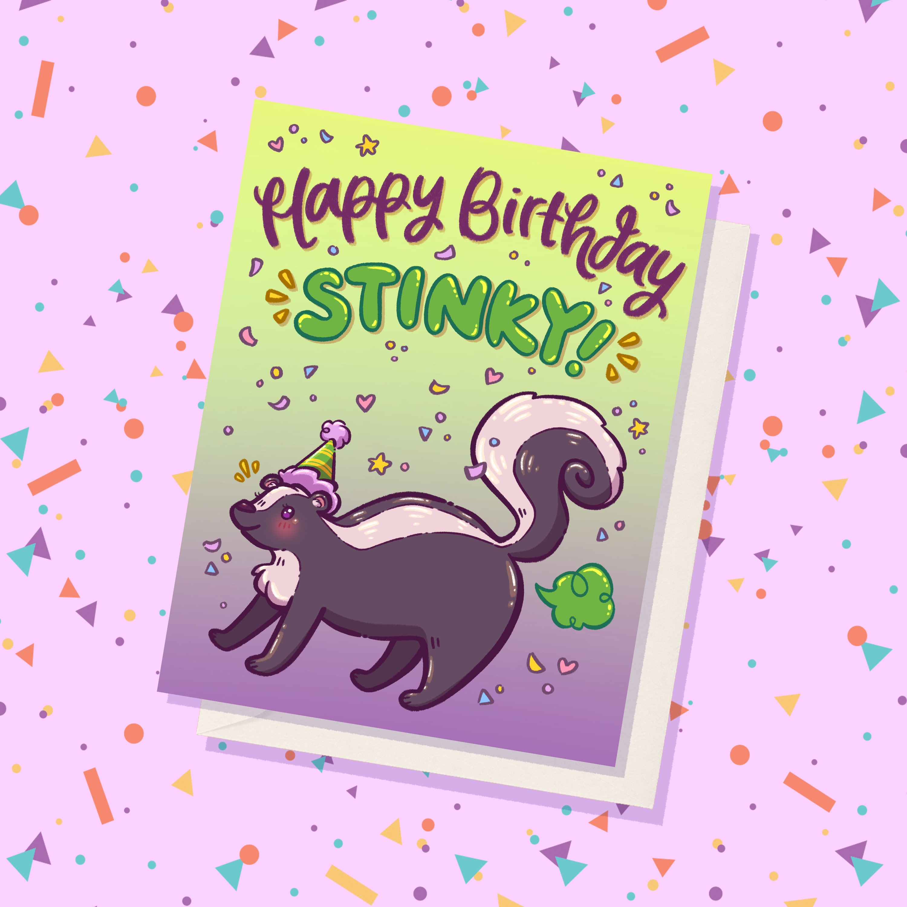 Skunk Birthday Card Happy Birthday Stinky Silly - Etsy Australia