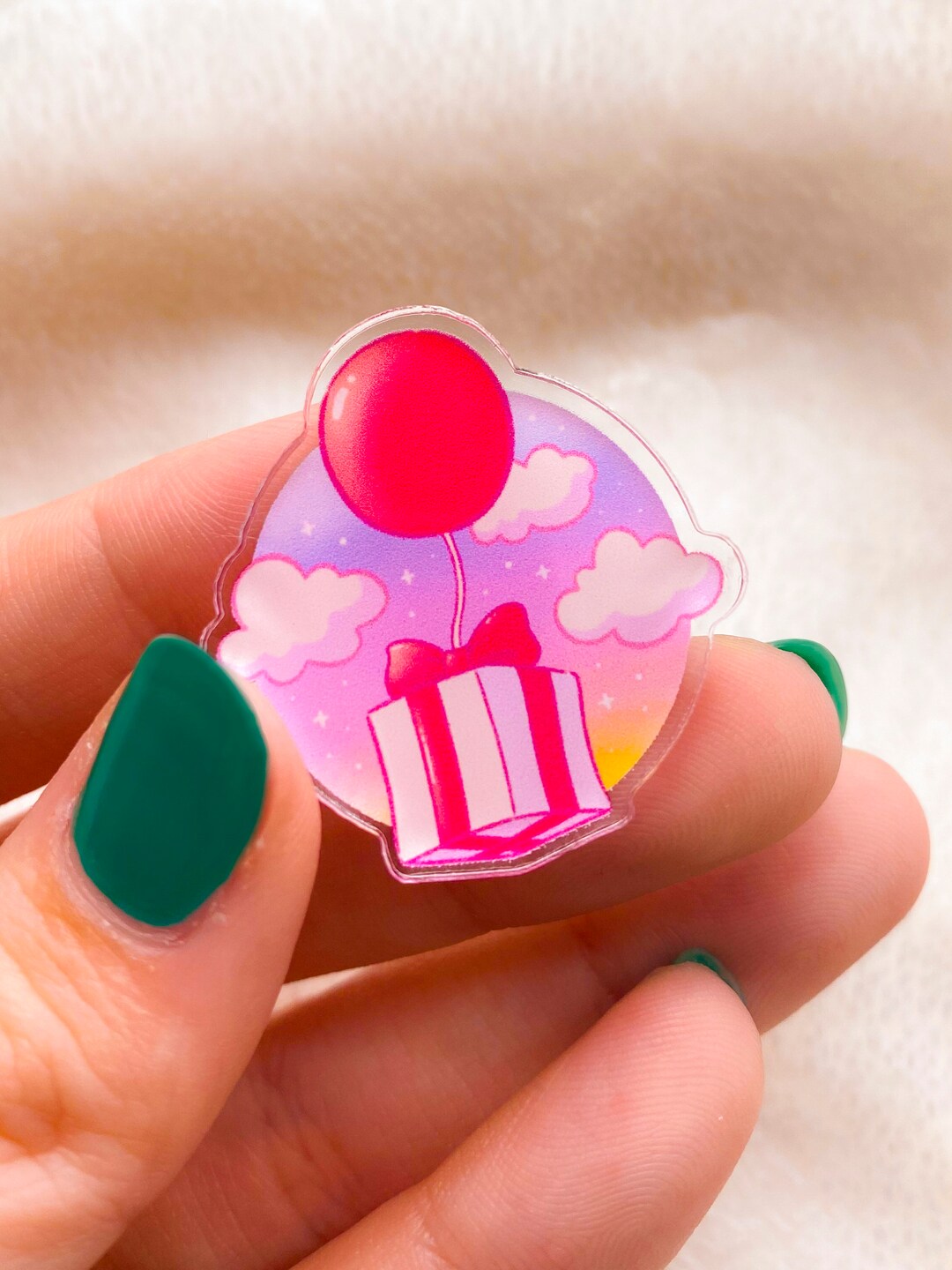 ACNH Inspired Balloon Acrylic Pin Animal Crossing: New Horizons Kawaii ...