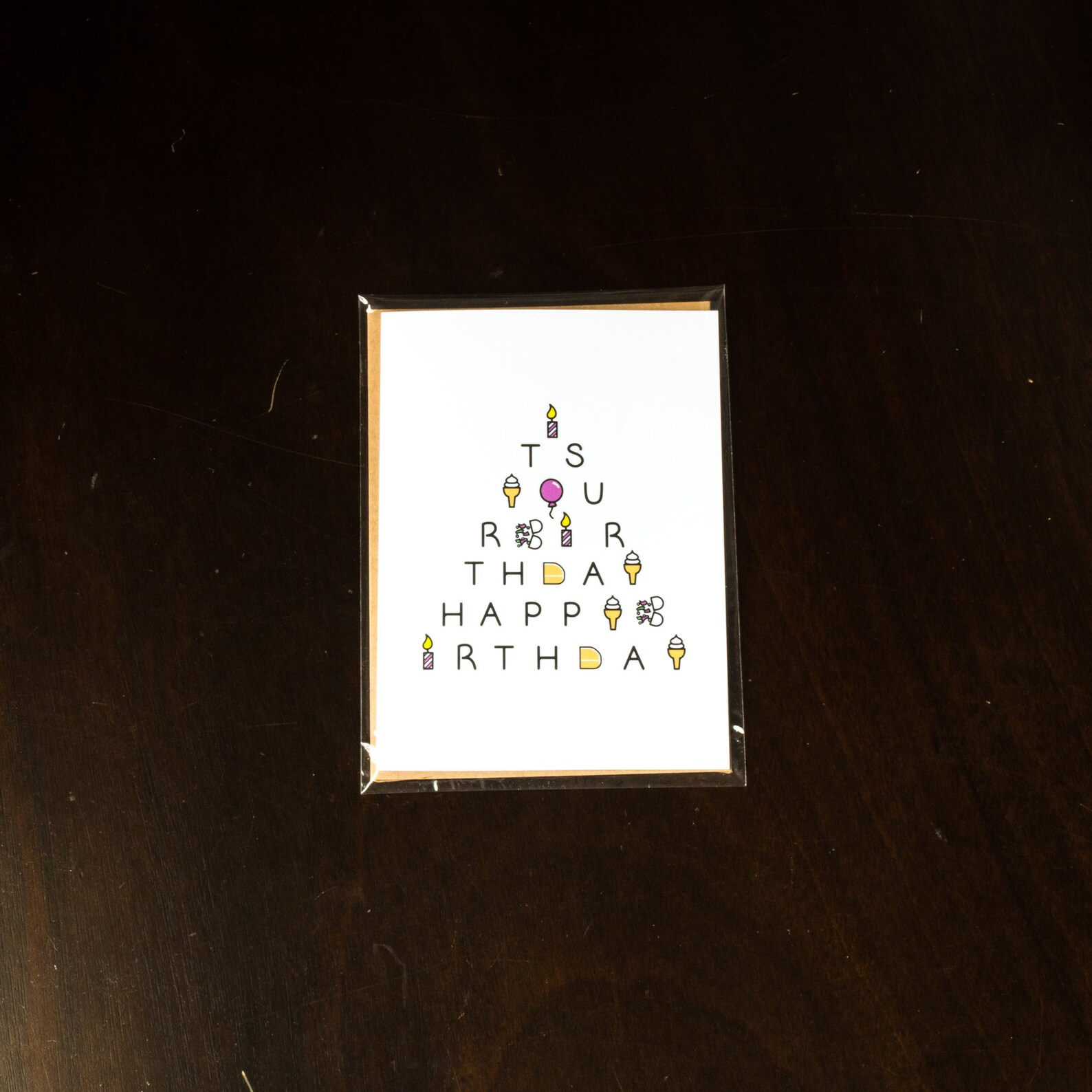 Birthday Card - Pink Eye Chart Birthday Card - Eye Chart Card ...