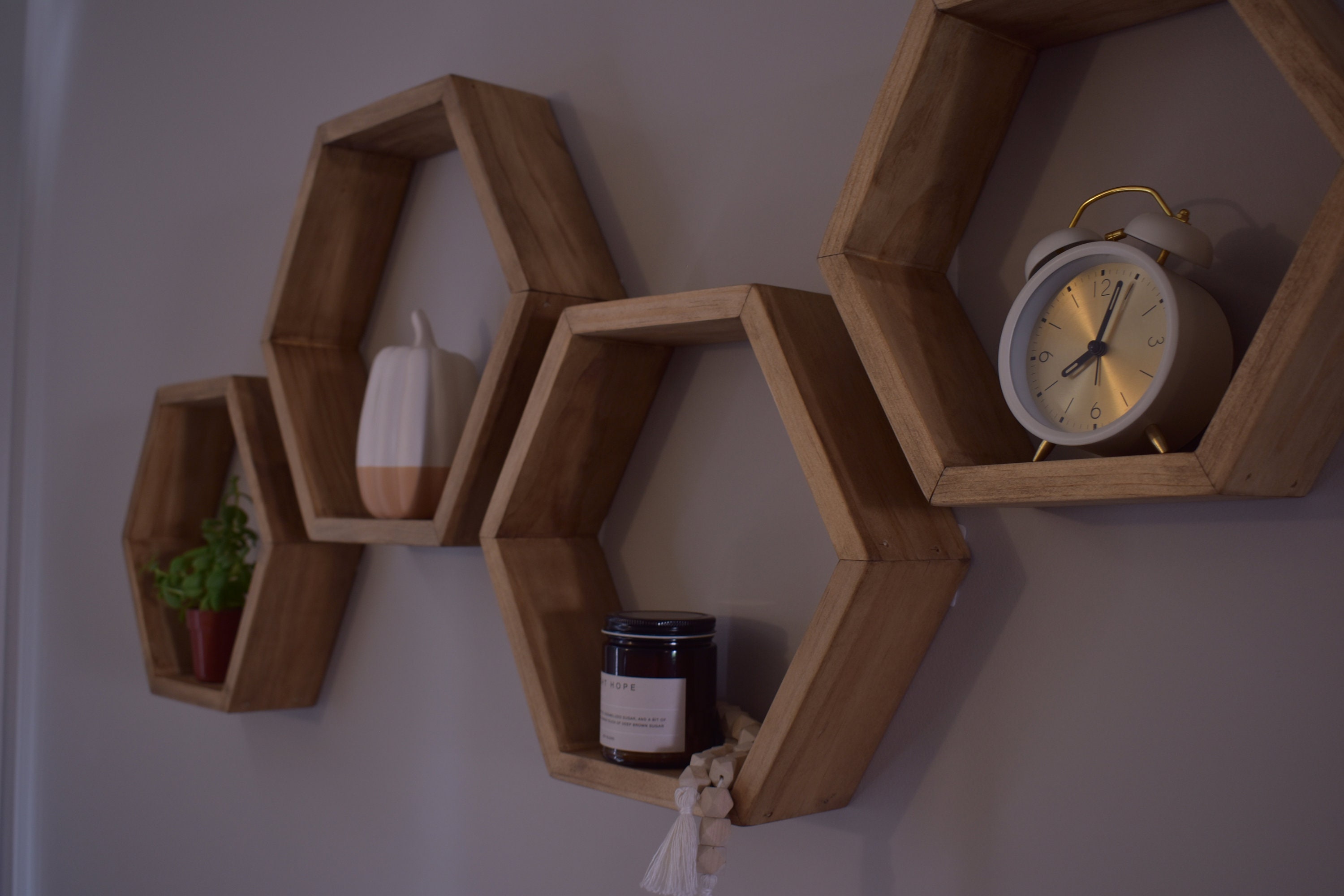 Wooden Hexagon Shelf - Etsy