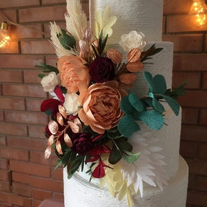 Custom Big Boho Pampas Metallic Bronze Burgundy Rose Wedding Pinata - Etsy