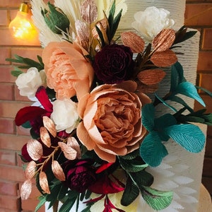 Custom Big Boho Pampas Metallic Bronze Burgundy Rose Wedding Pinata - Etsy