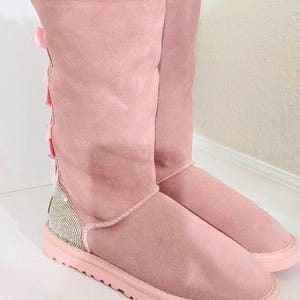 Custom Bling Genuine Sheepskin Boots - Etsy