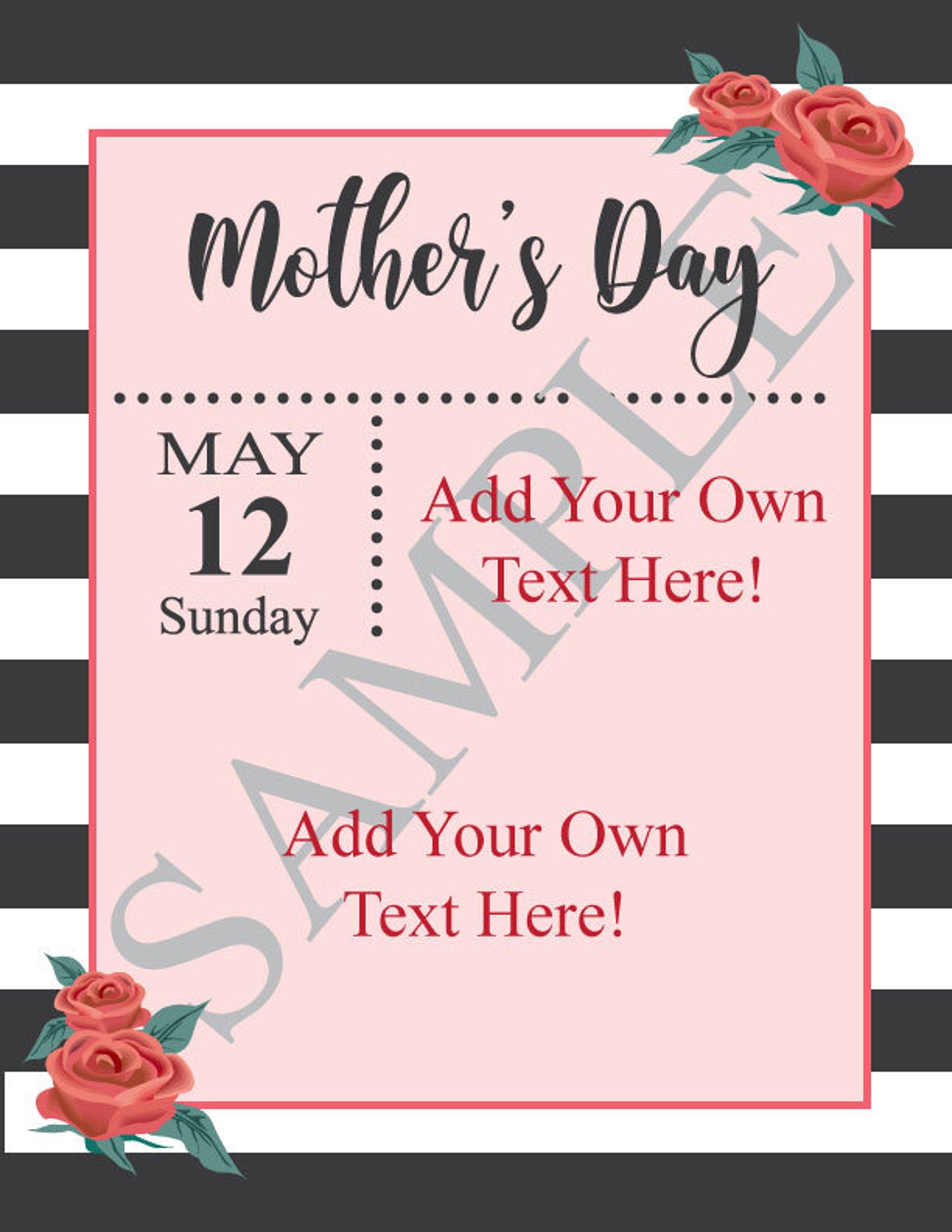 Mother's Day Flyer Template | EDITABLE Event Flyer | Poster | Instant ...