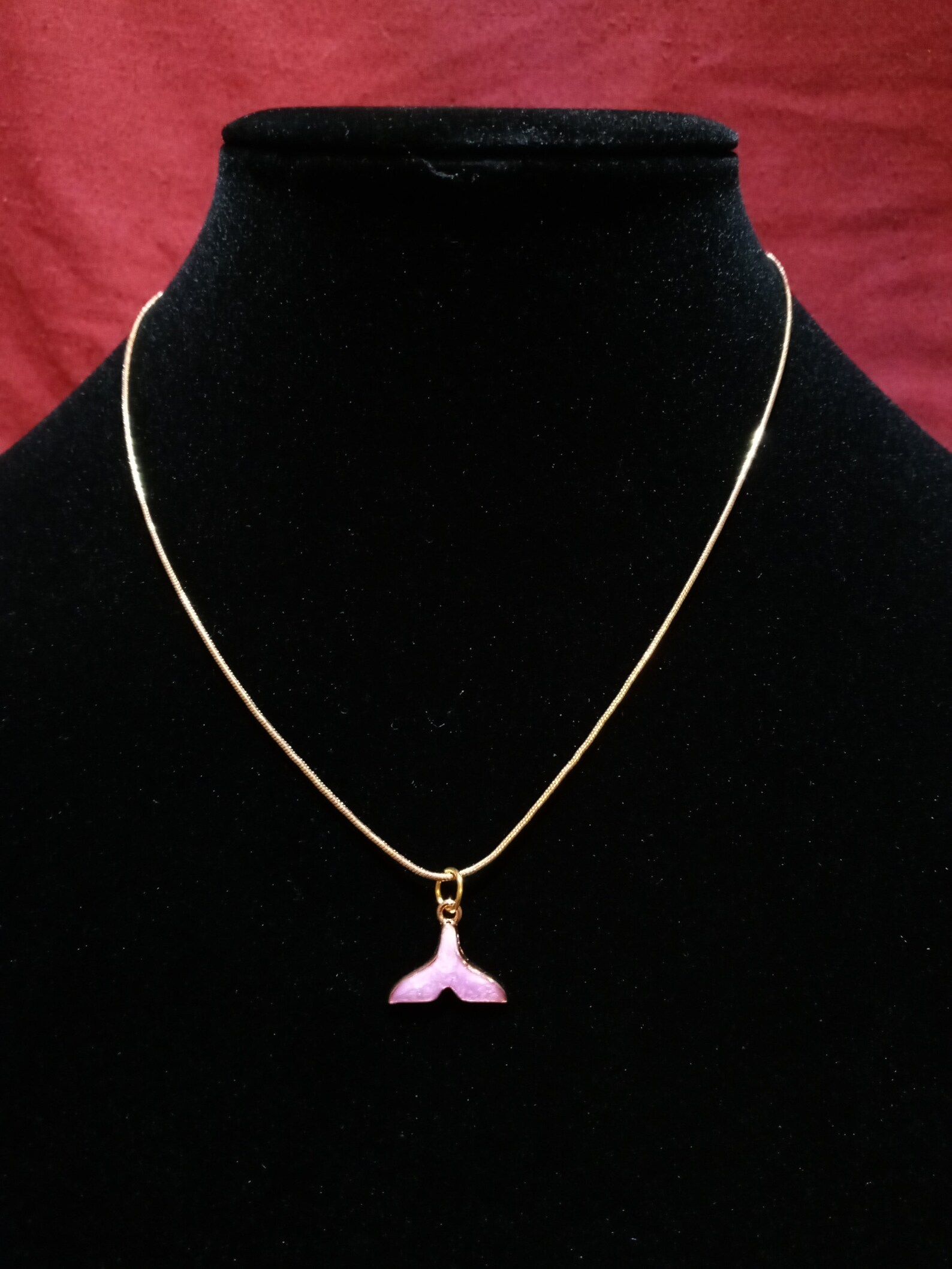 Pink Gold Plated Mermaid Tail Pendant Necklace with Gold | Etsy