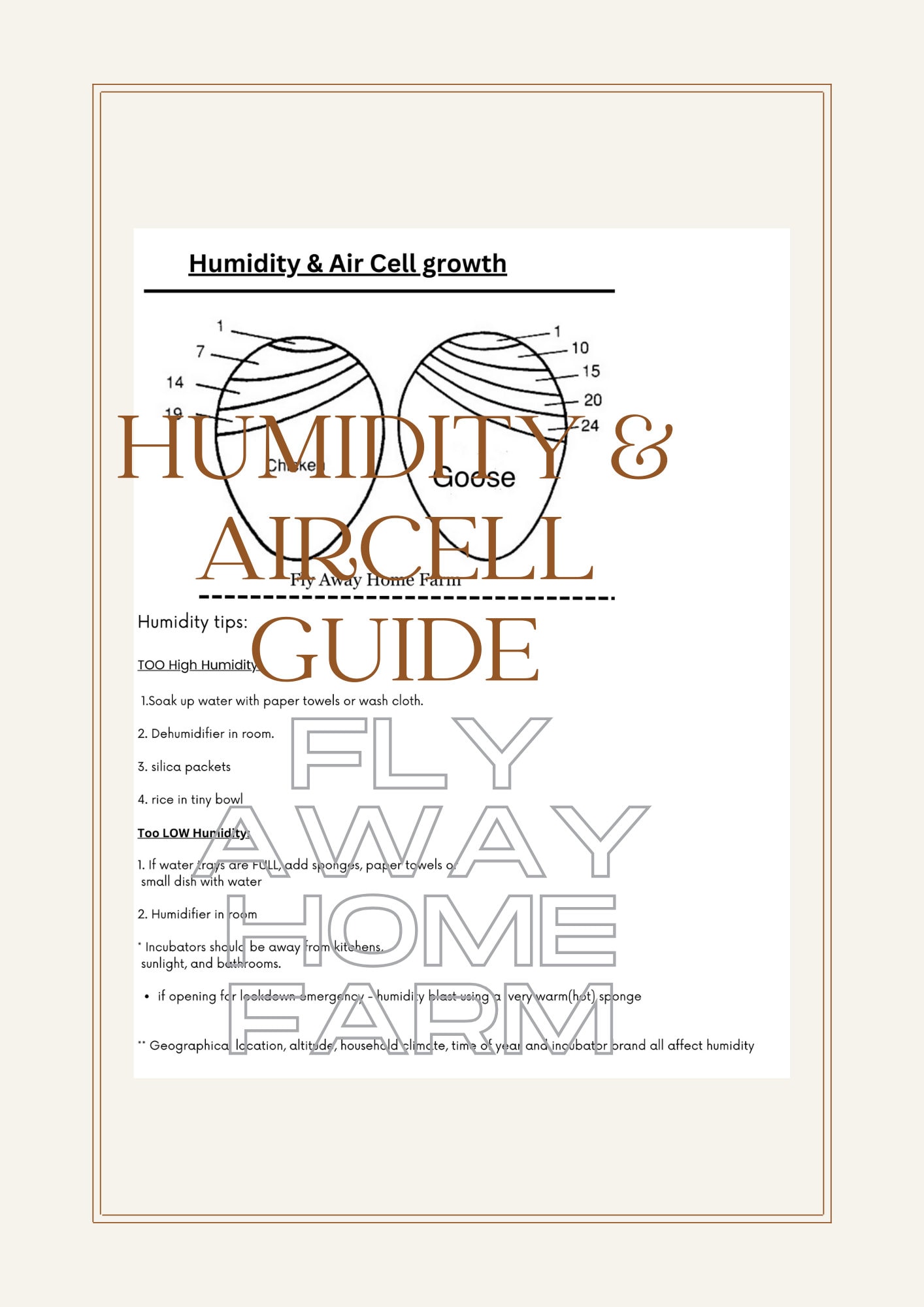 Goose Egg Incubation Guide: Calendar, Log, Humidity Tracker (digital ...