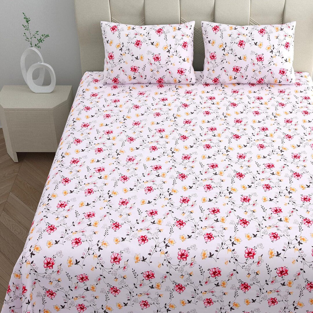 100% Cotton Printed Sheets, Fitted & Flat Bed Sheet, Printed All Around ...