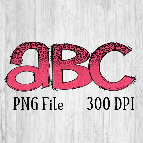 Pink Leopard Letters - Etsy
