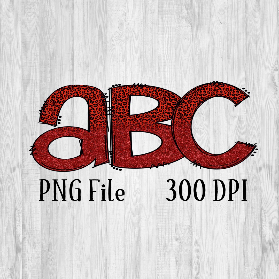 Red Leopard Alphabet PNG, Letters, Doodle, Sublimation - Etsy