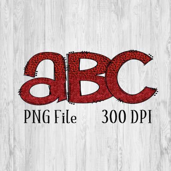 Red Leopard Alphabet PNG Letters Doodle Sublimation - Etsy